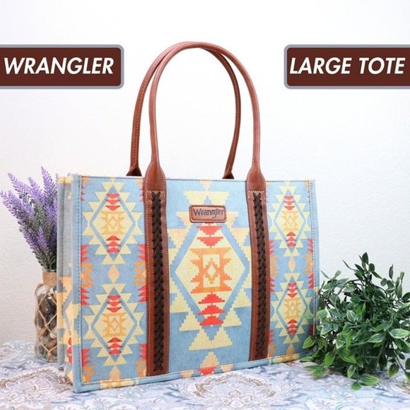 Wrangler | Bags | Nwt Wrangler Purse Large Tote Wide Western Aztec ...